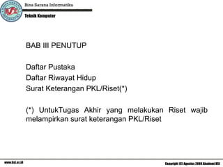Outline tugas akhir peminatan | PPT