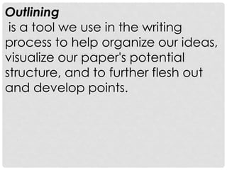 OUTLINING.pdf..English for Academic and Profesional Purposes | PDF