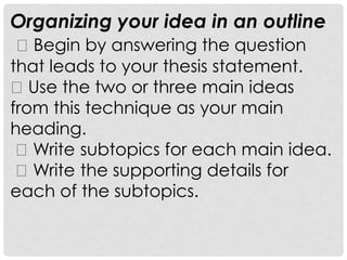 OUTLINING.pdf..English for Academic and Profesional Purposes | PDF