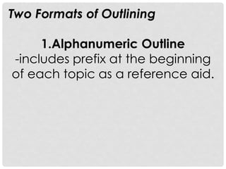 OUTLINING.pdf..English for Academic and Profesional Purposes | PDF