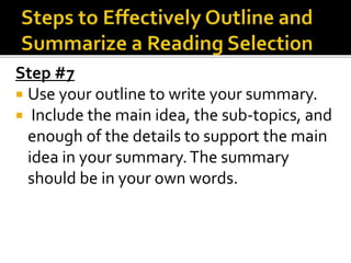 Outlining and summarizing | PPTX