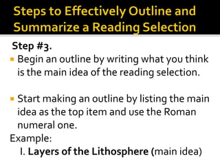 Outlining and summarizing | PPTX