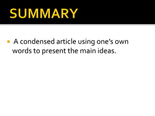 Outlining and summarizing | PPTX