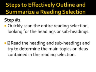 Outlining and summarizing | PPTX