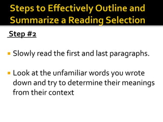 Outlining and summarizing | PPTX