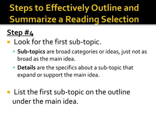 Outlining and summarizing | PPTX