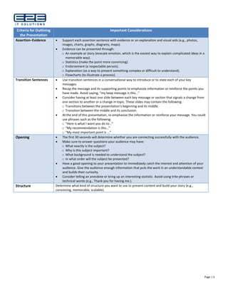Outlining a presentation using the assertion evidence design | PDF