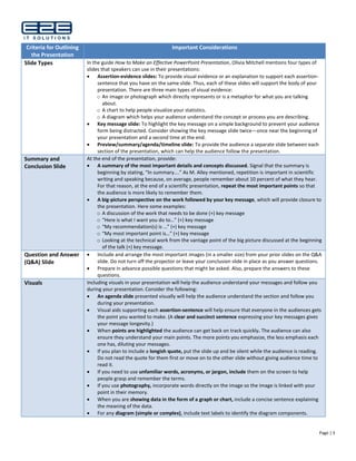 Outlining a presentation using the assertion evidence design | PDF