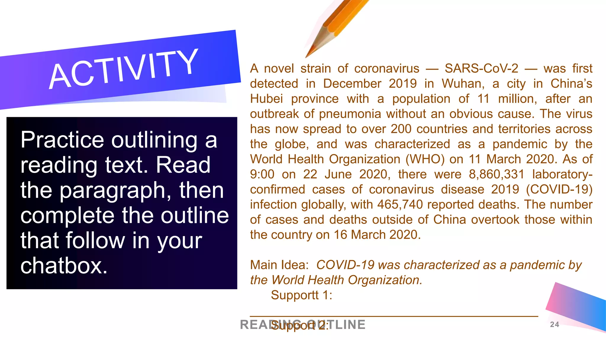 OUTLINING A READING TEXT.pptx