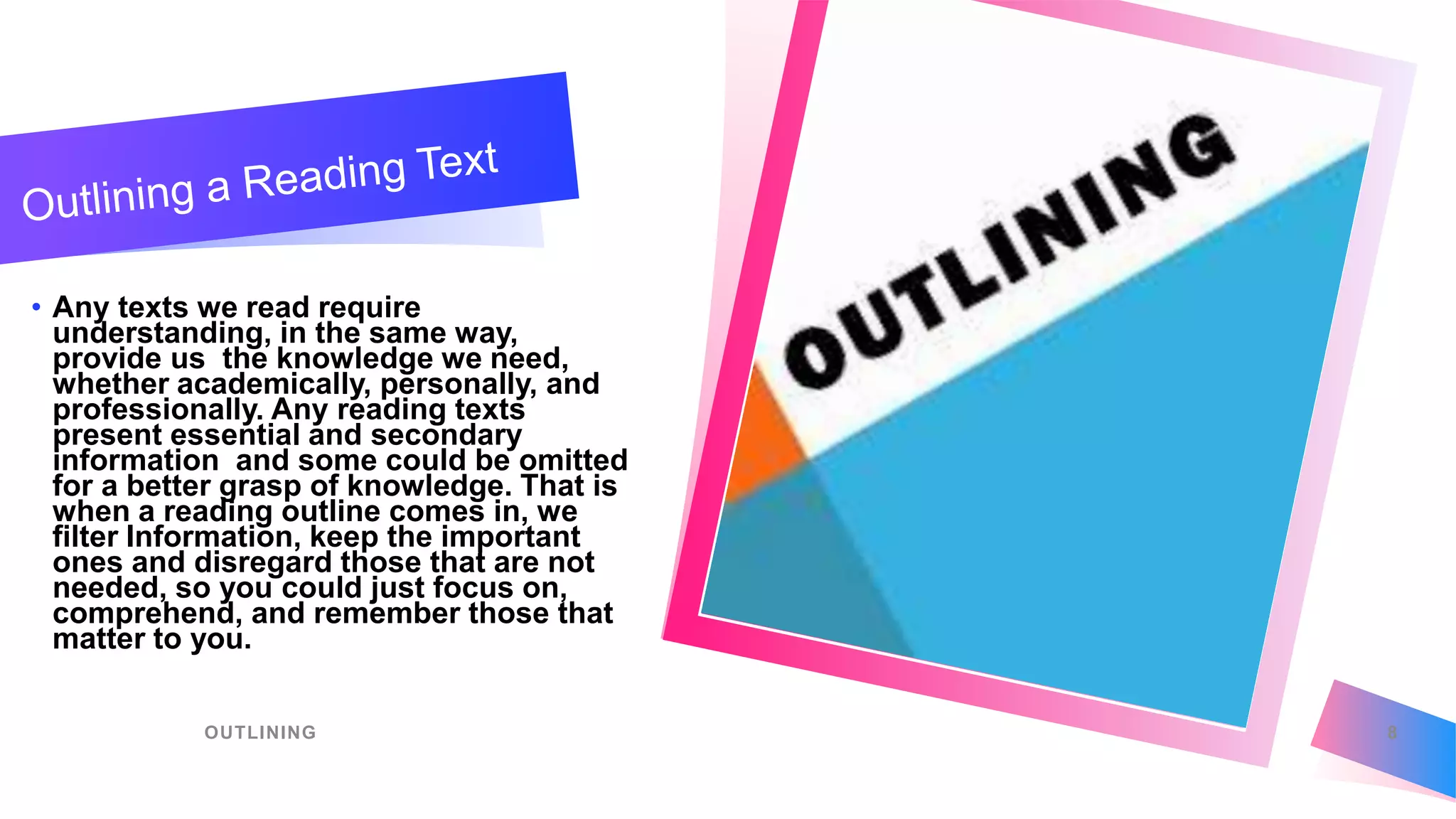 OUTLINING A READING TEXT.pptx