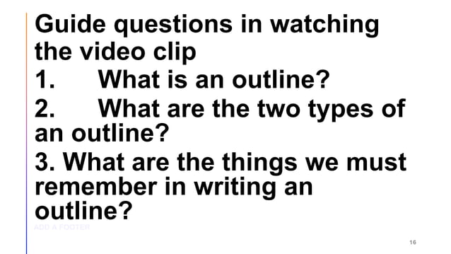 OUTLINING A READING TEXT.pptx | Internet for Beginners | Internet