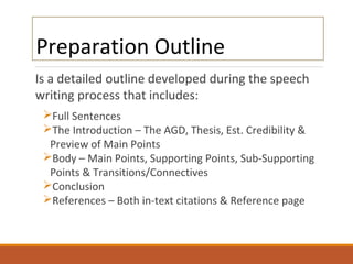 Organizing and Outlining Your Speech | PPT
