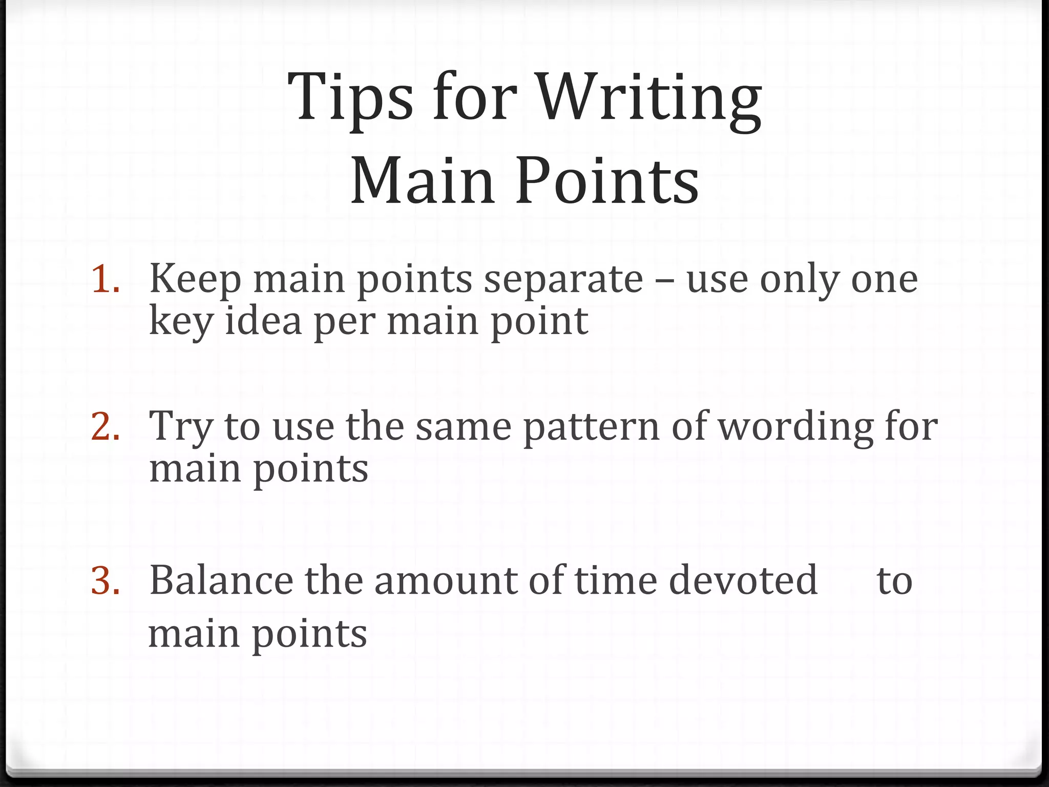 Outlining & organizing speech | PPT