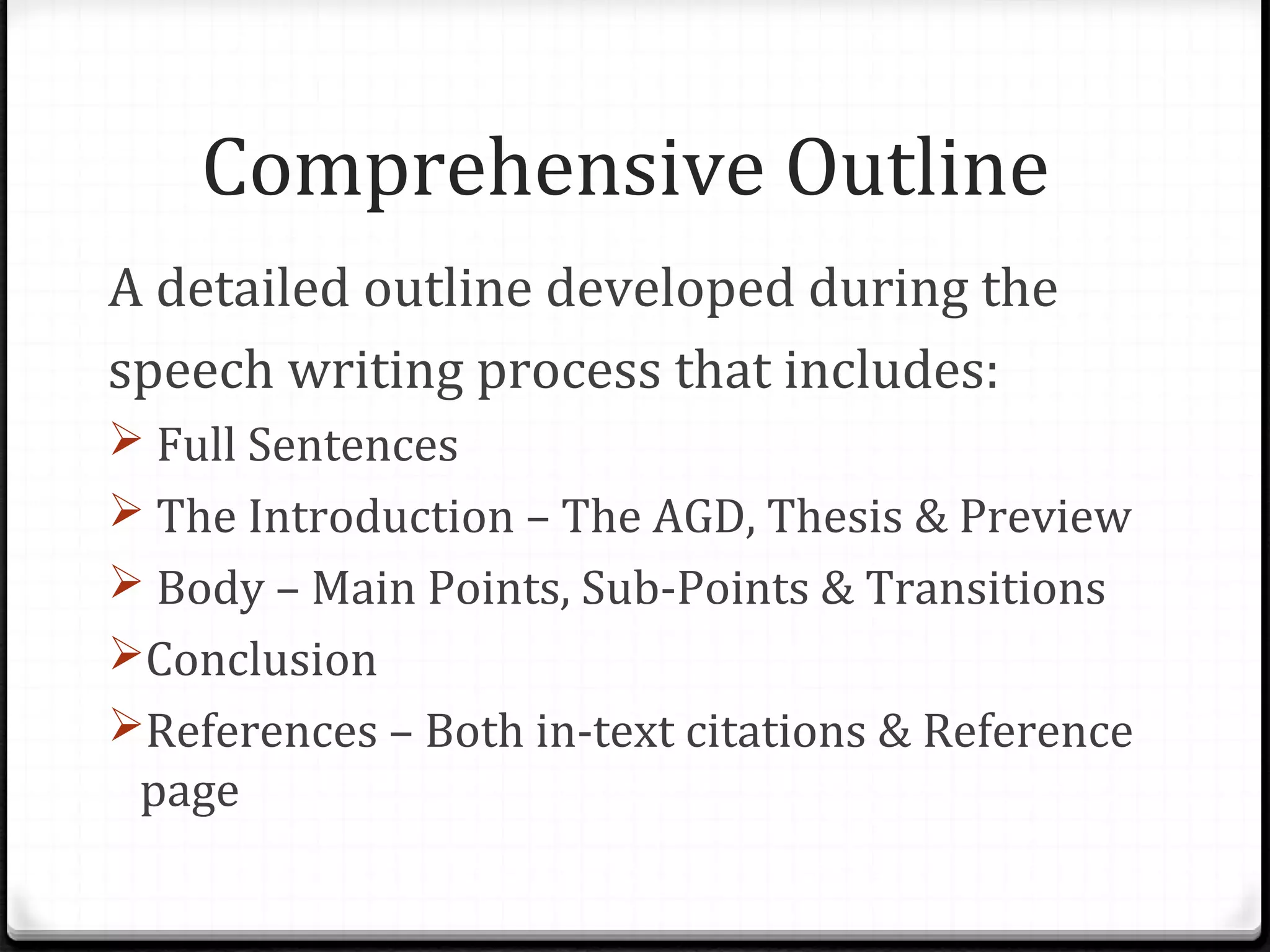 Outlining & organizing speech | PPT