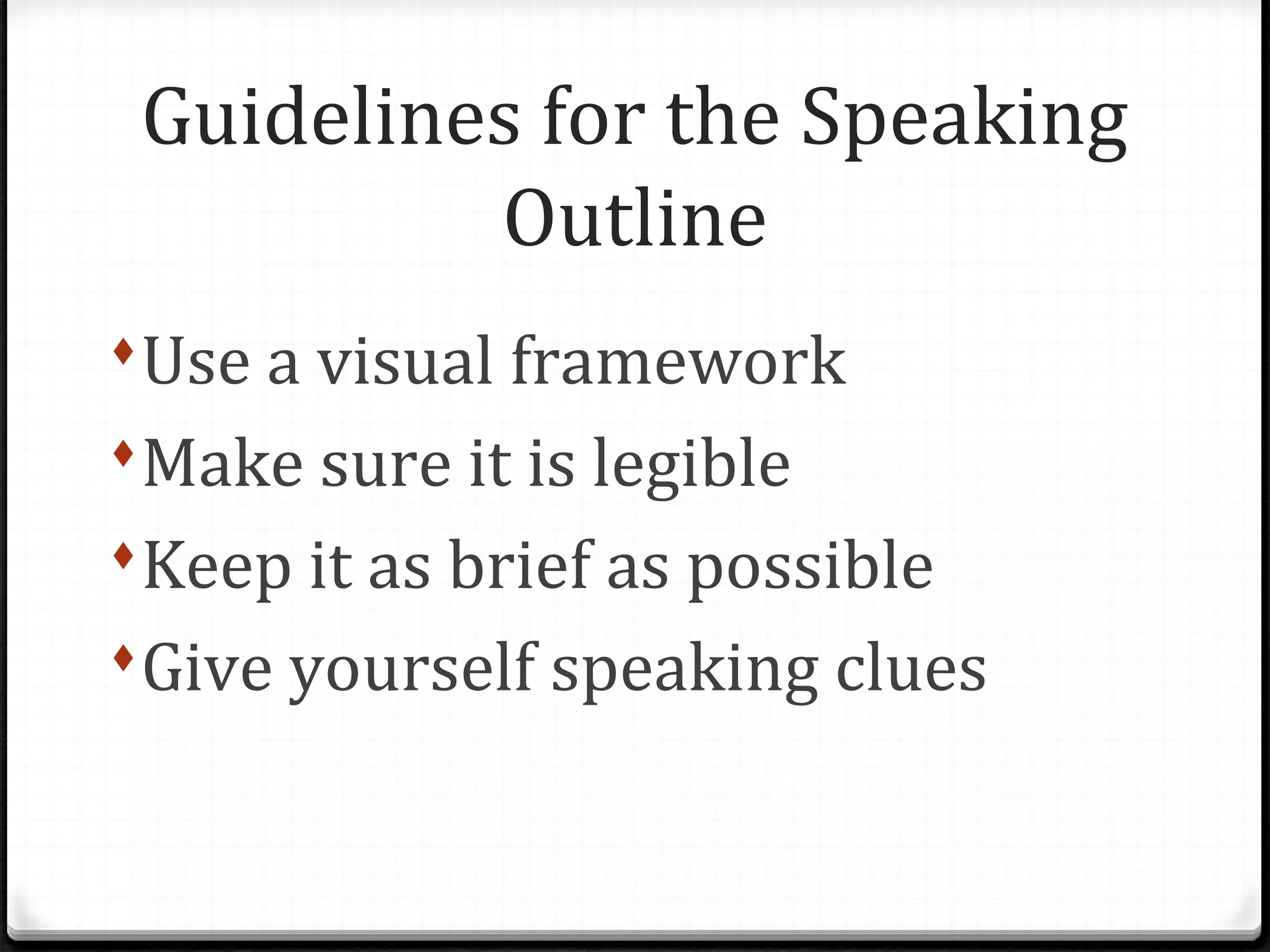 Outlining & organizing speech | PPT