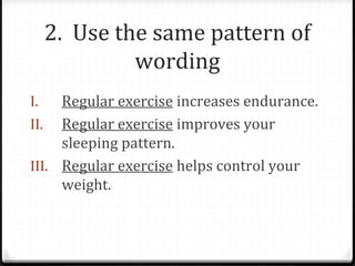 Outlining & organizing speech | PPT