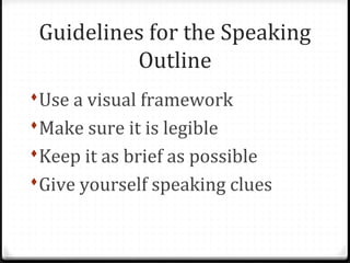 Outlining & organizing speech | PPT