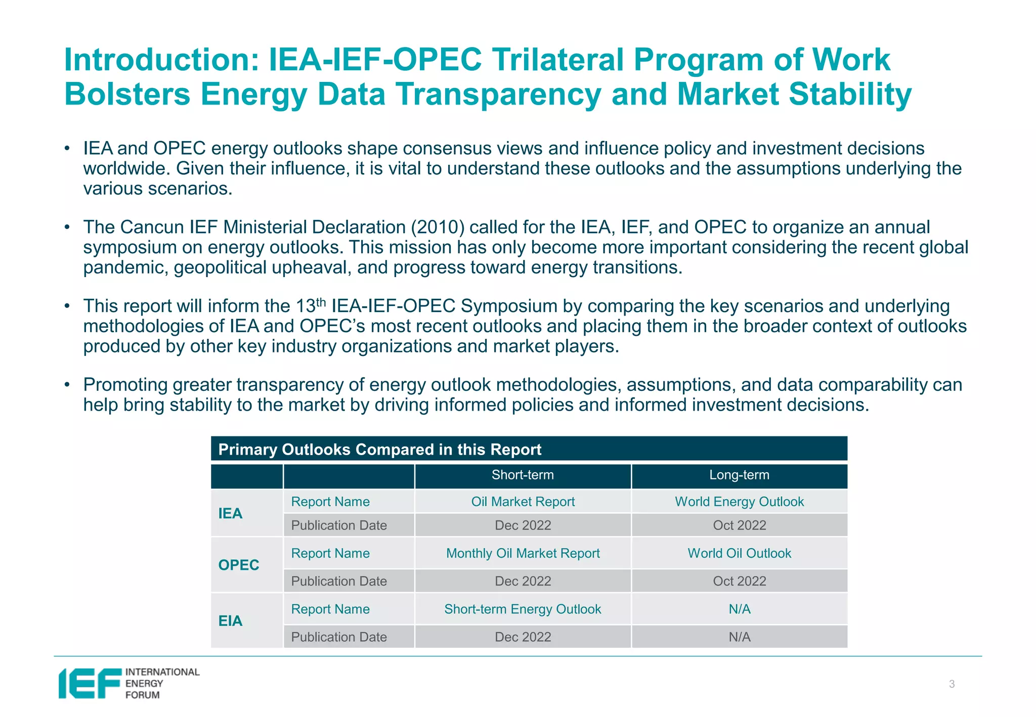 IEA IEF OPEC Outlook Comparison Report 2023 | PDF
