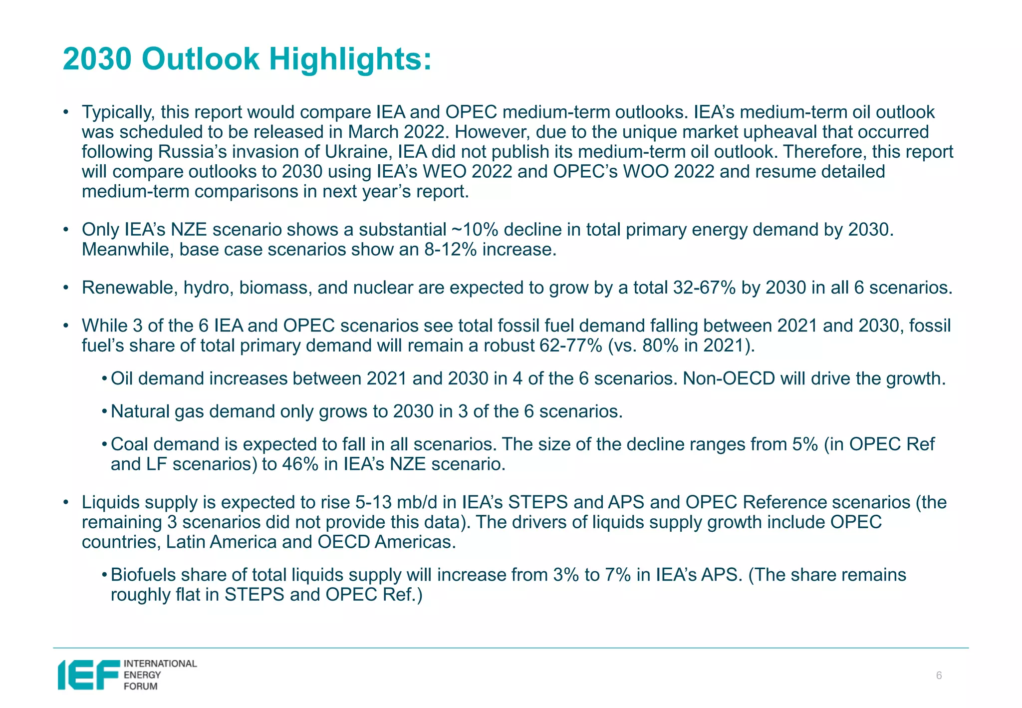 IEA IEF OPEC Outlook Comparison Report 2023 | PDF