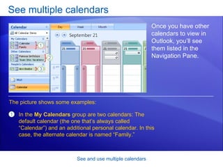 Outlook 2007-See And Use Multiple Calendars | PPT