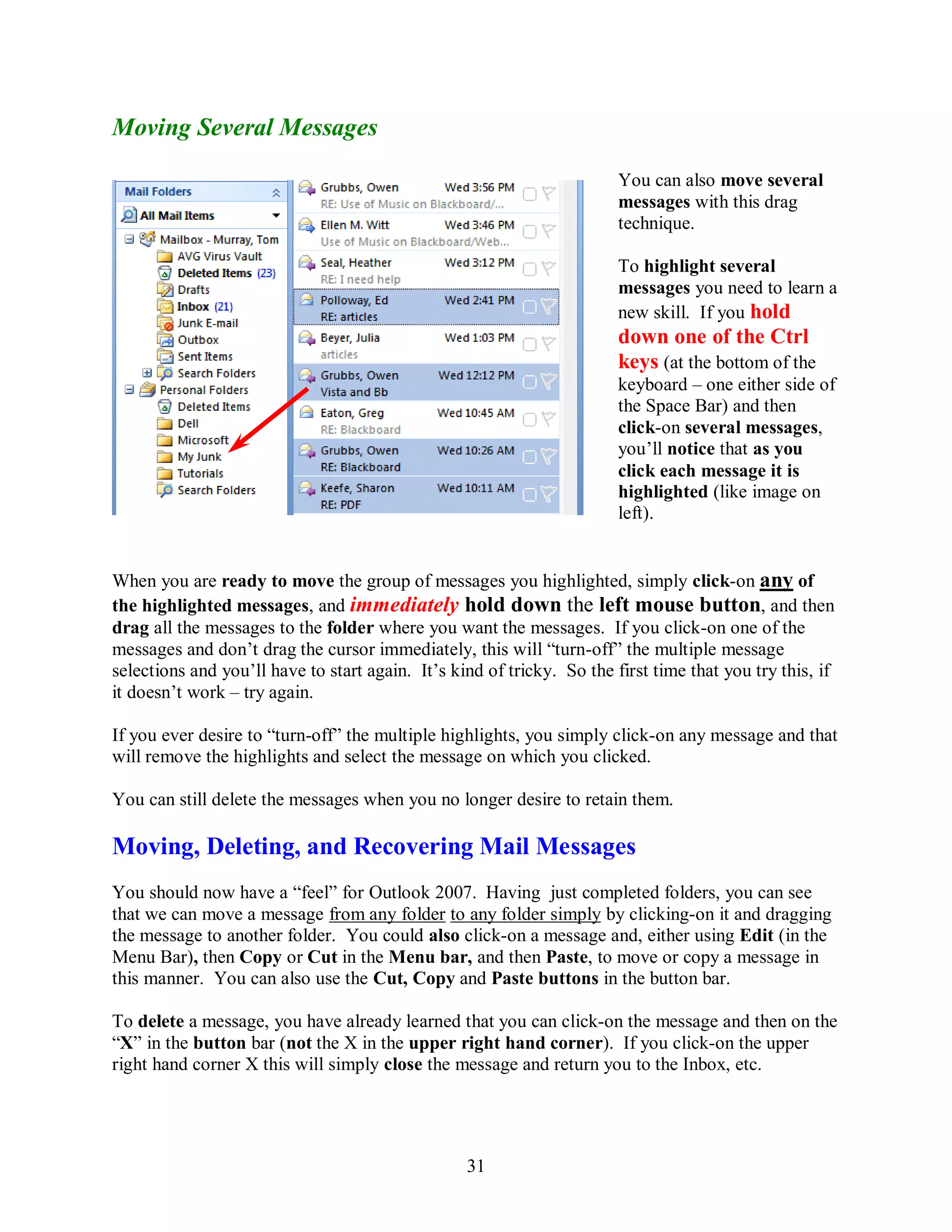 Outlook 2007 tutorial | PDF