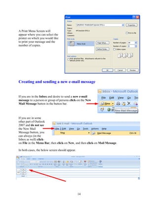 Outlook 2007 tutorial | PDF