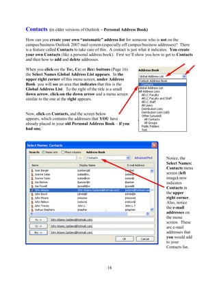 Outlook 2007 tutorial | PDF