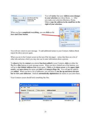 Outlook 2007 tutorial | PDF