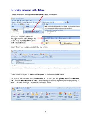 Outlook 2007 tutorial | PDF