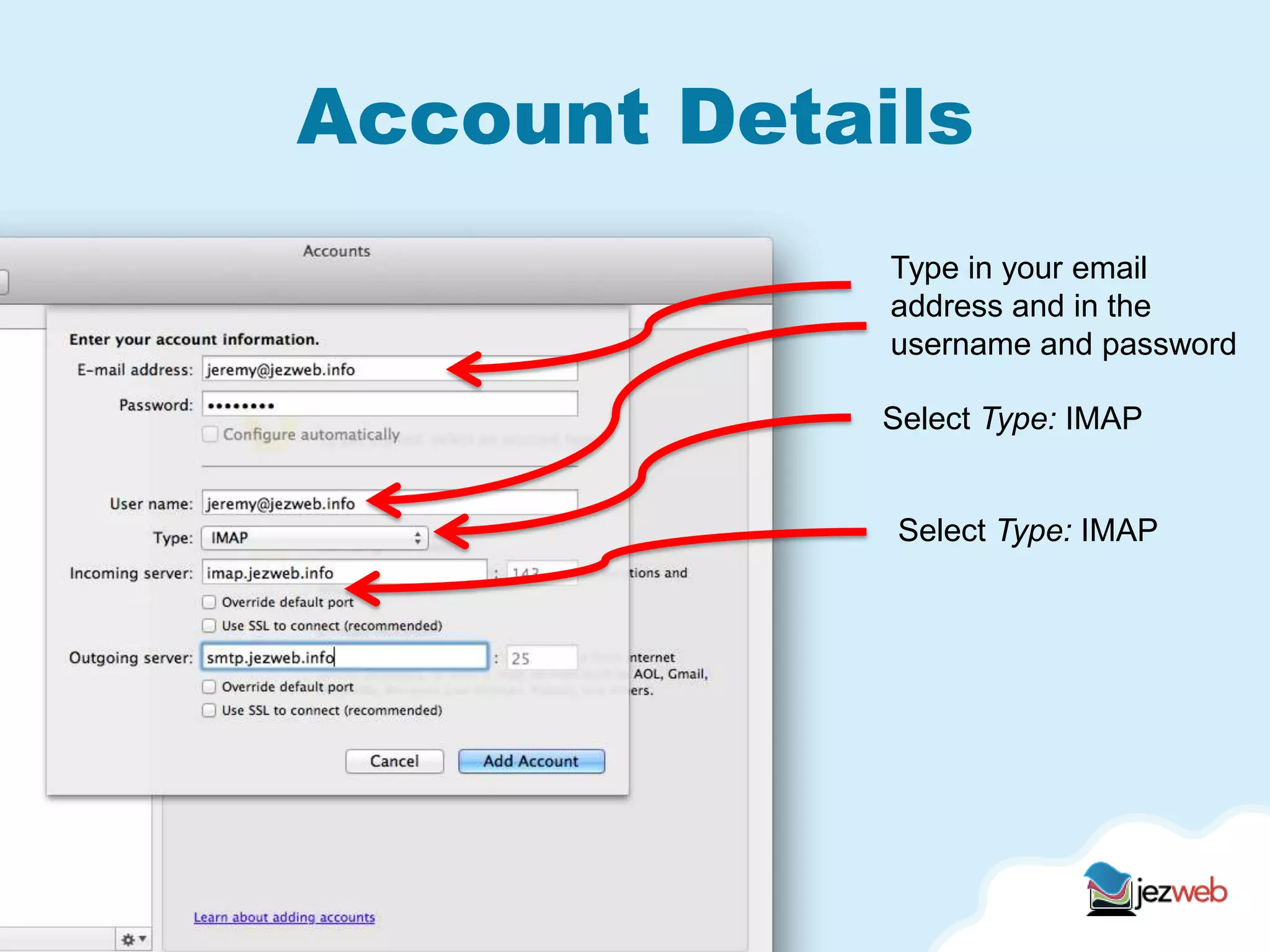 Outlook 2011 imap settings | PPTX | Email | Internet