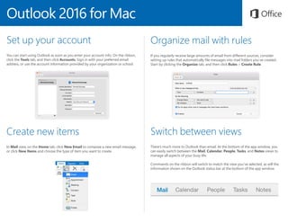 Outlook 2016 for mac quick start guide | PPT
