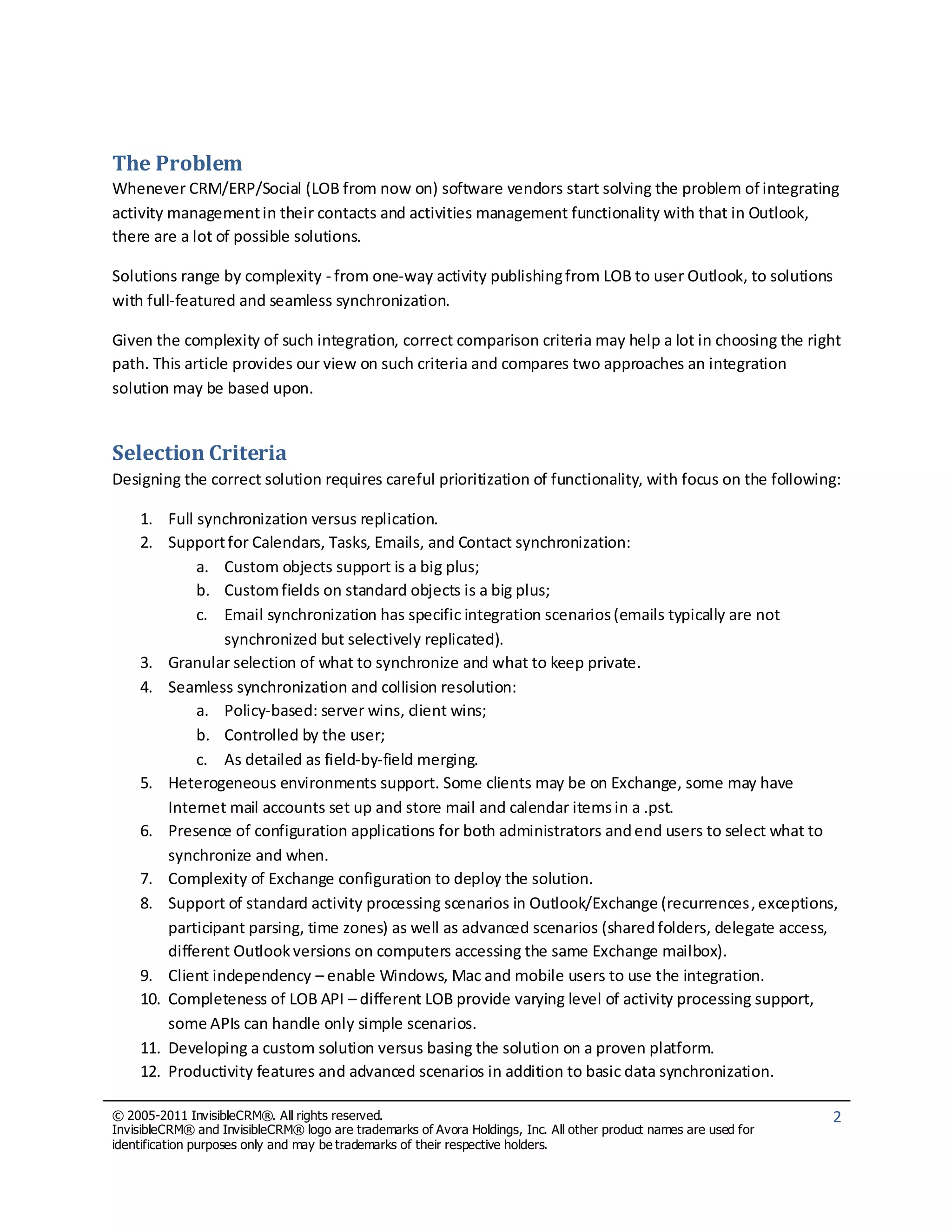 OutlookBridge-based vs Direct Exchange Integration | PDF | Email | Internet