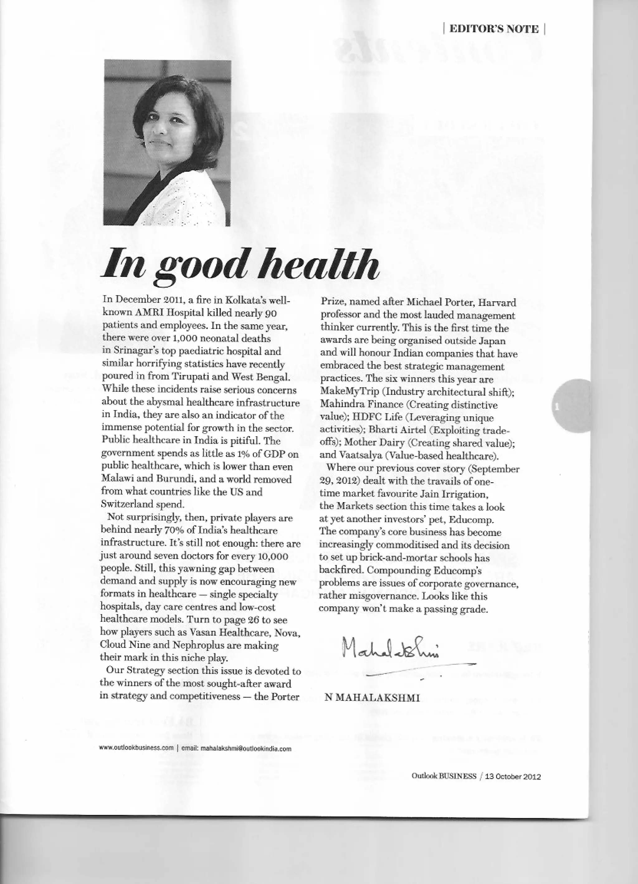 Outlook Business Featuring Nephro Plus | PDF