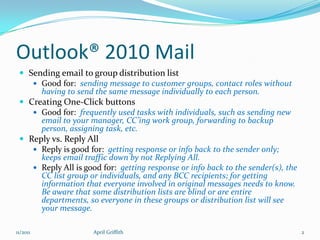 Outlook® Mail Tips Hints For Admins | PPT