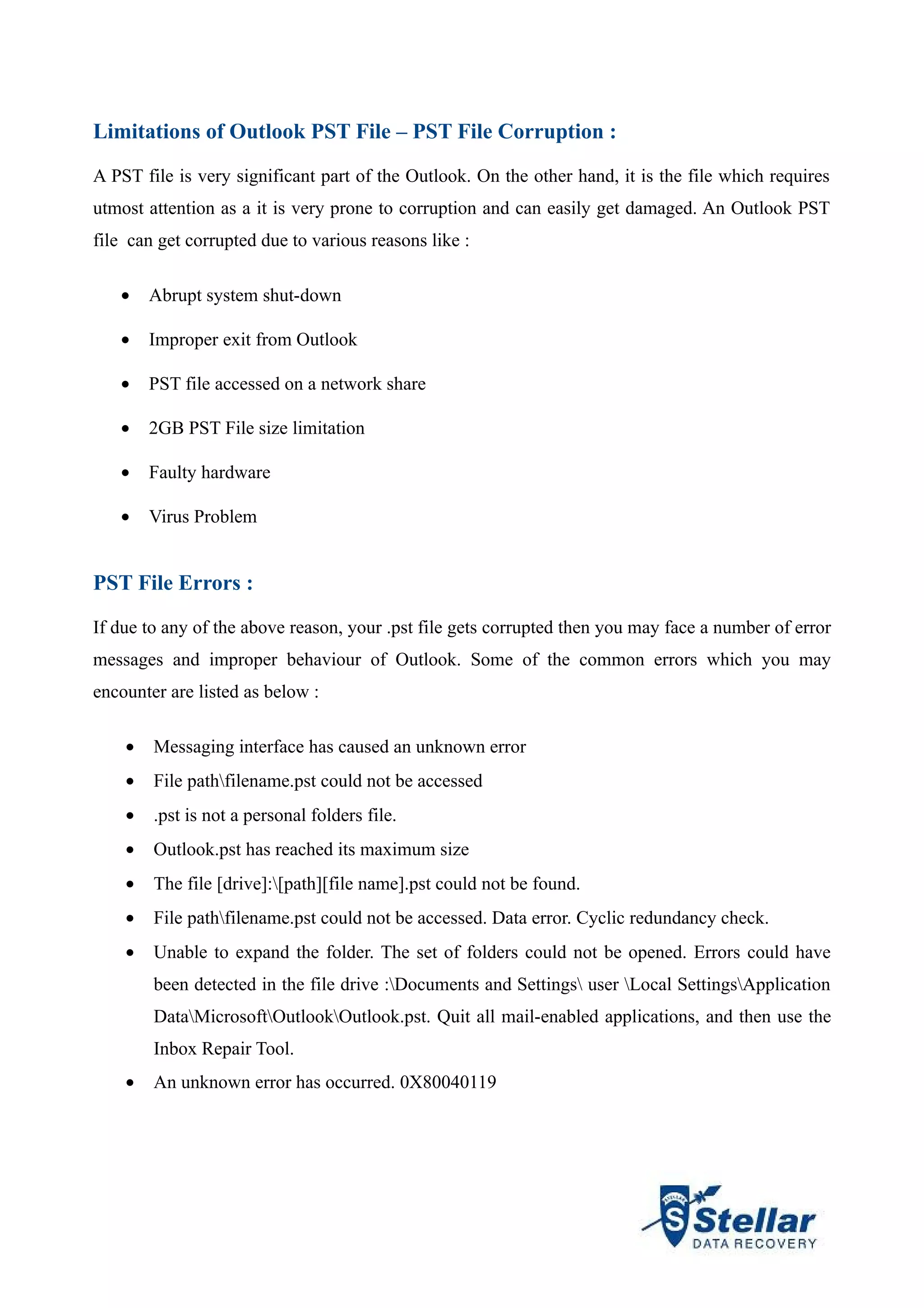 Outlook pst repair | PDF