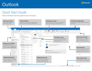 Outlook Quick Start Guide | PDF | Email | Internet