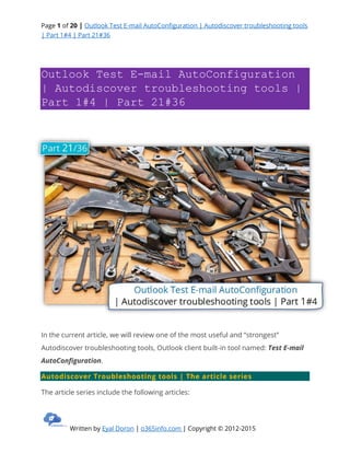 Outlook test e mail auto configuration autodiscover troubleshooting ...