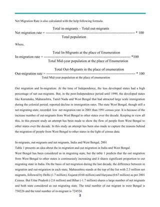 Out migration of west bengal by dibakar final | PDF | Science