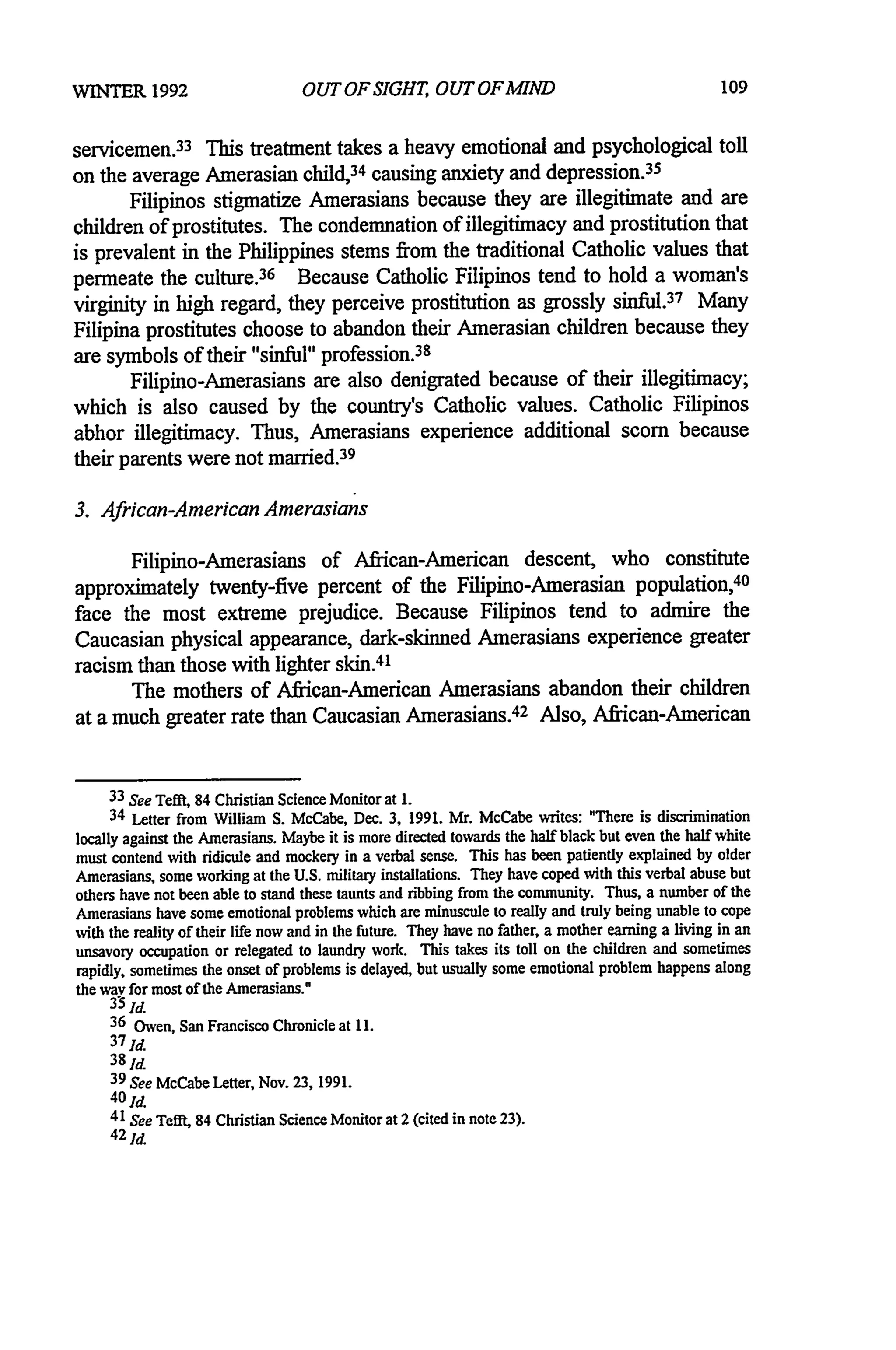 OUT OF SIGHT, OUT OF MIND: UNITED STATES IMMIGRATION LAW AND POLICY AS ...