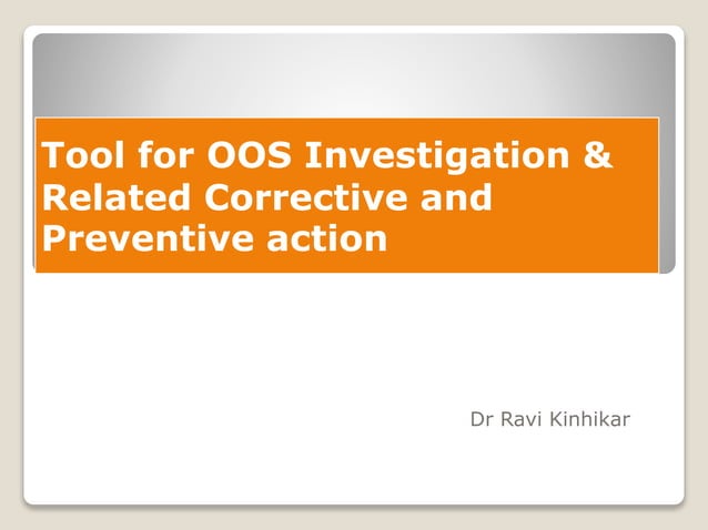 Out of specification (oos)1 | PPTX