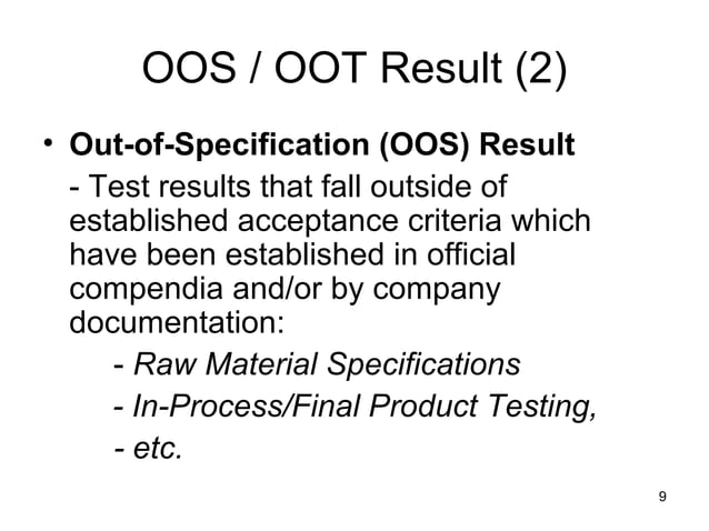 Out of specifications | PPT