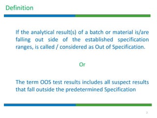 Out of specification shravan | PPTX