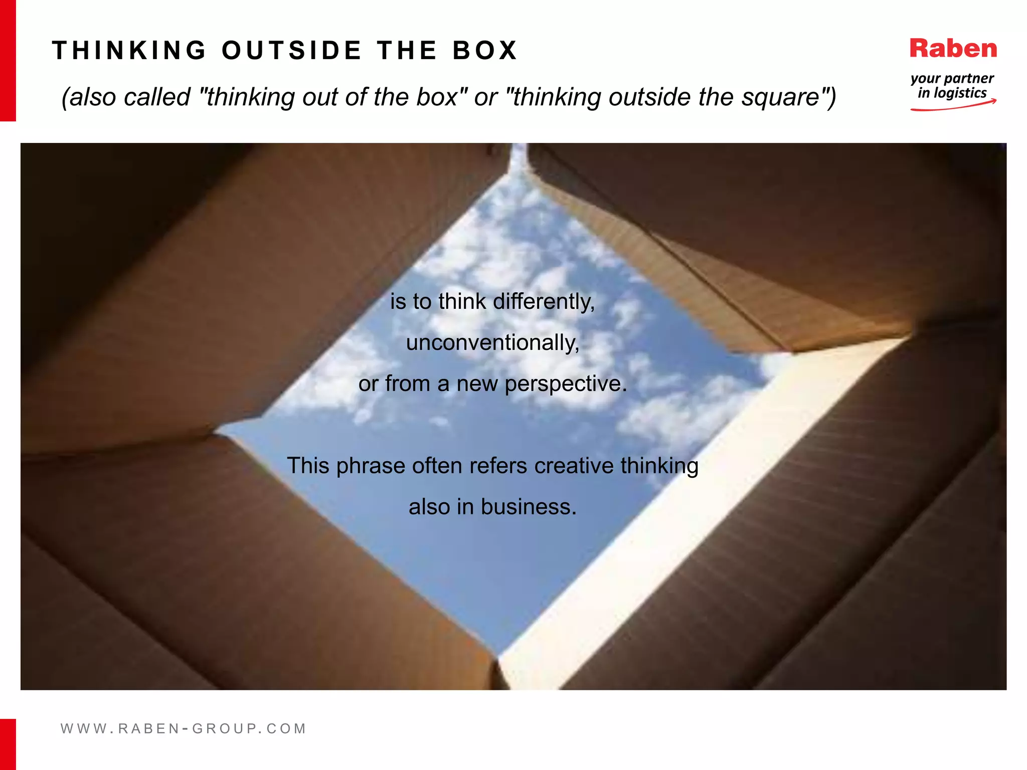 Out of the box - creativity training | PPTX