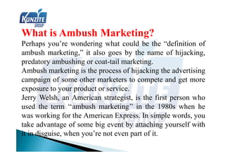 Out of the box ideas ambush marketing techniques | PPT