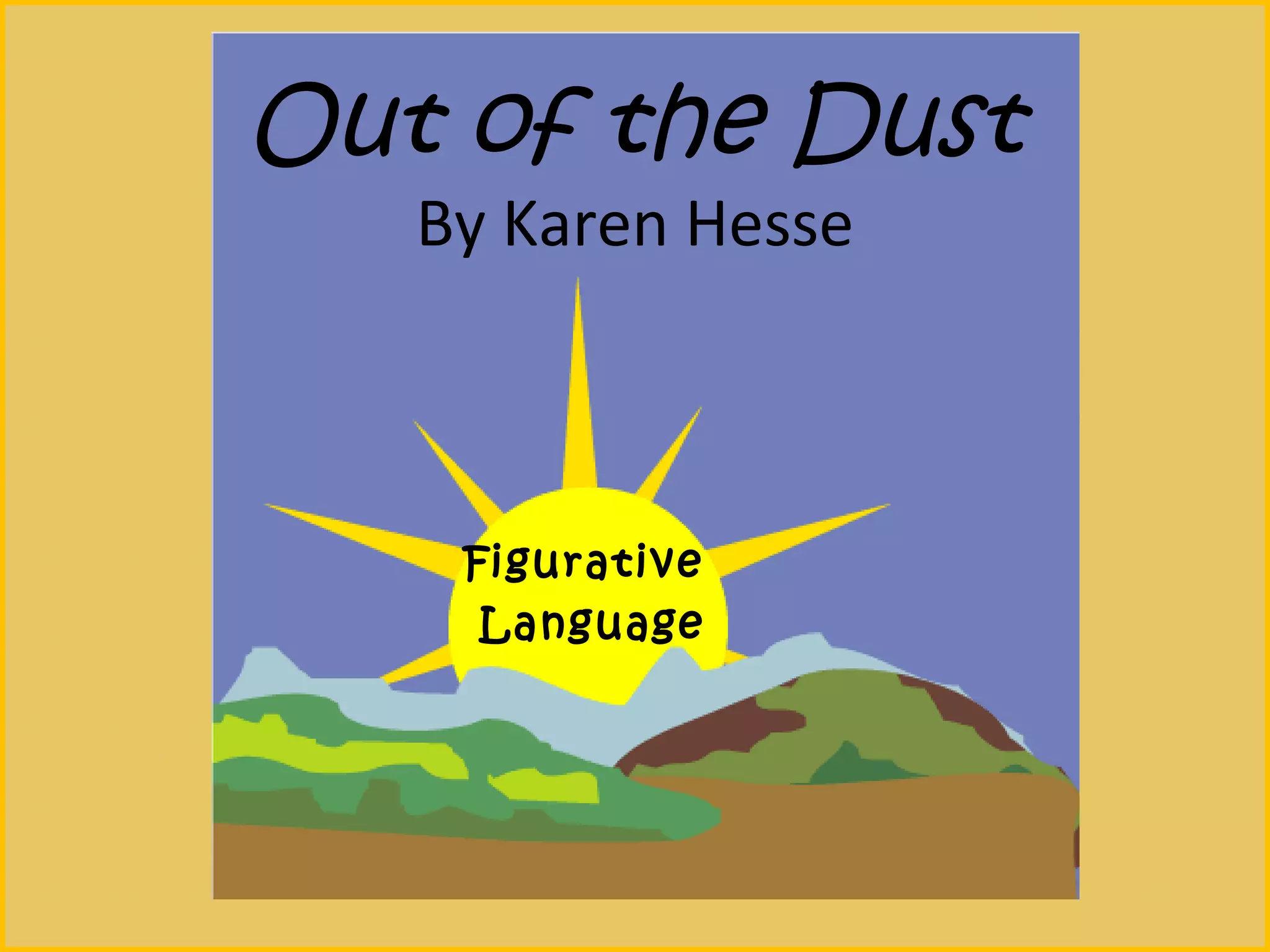Out of the Dust figurative language | PPT