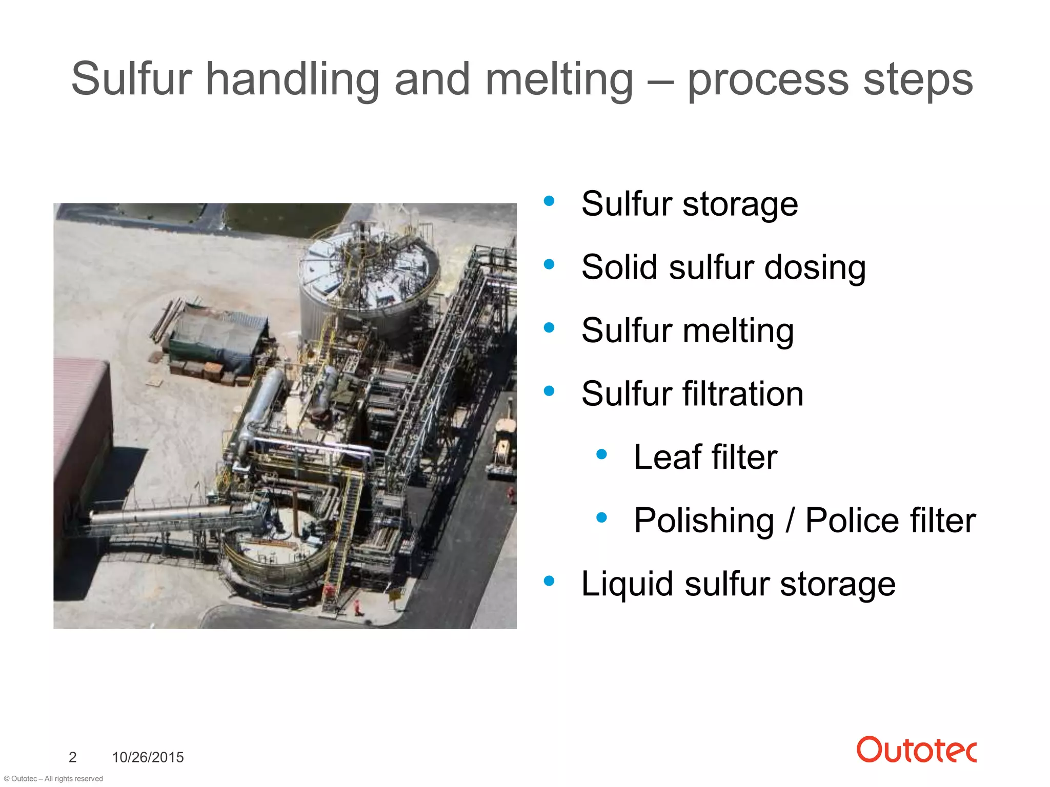 Sulfur Handling - Outotec - COBRAS 2015 | PPTX