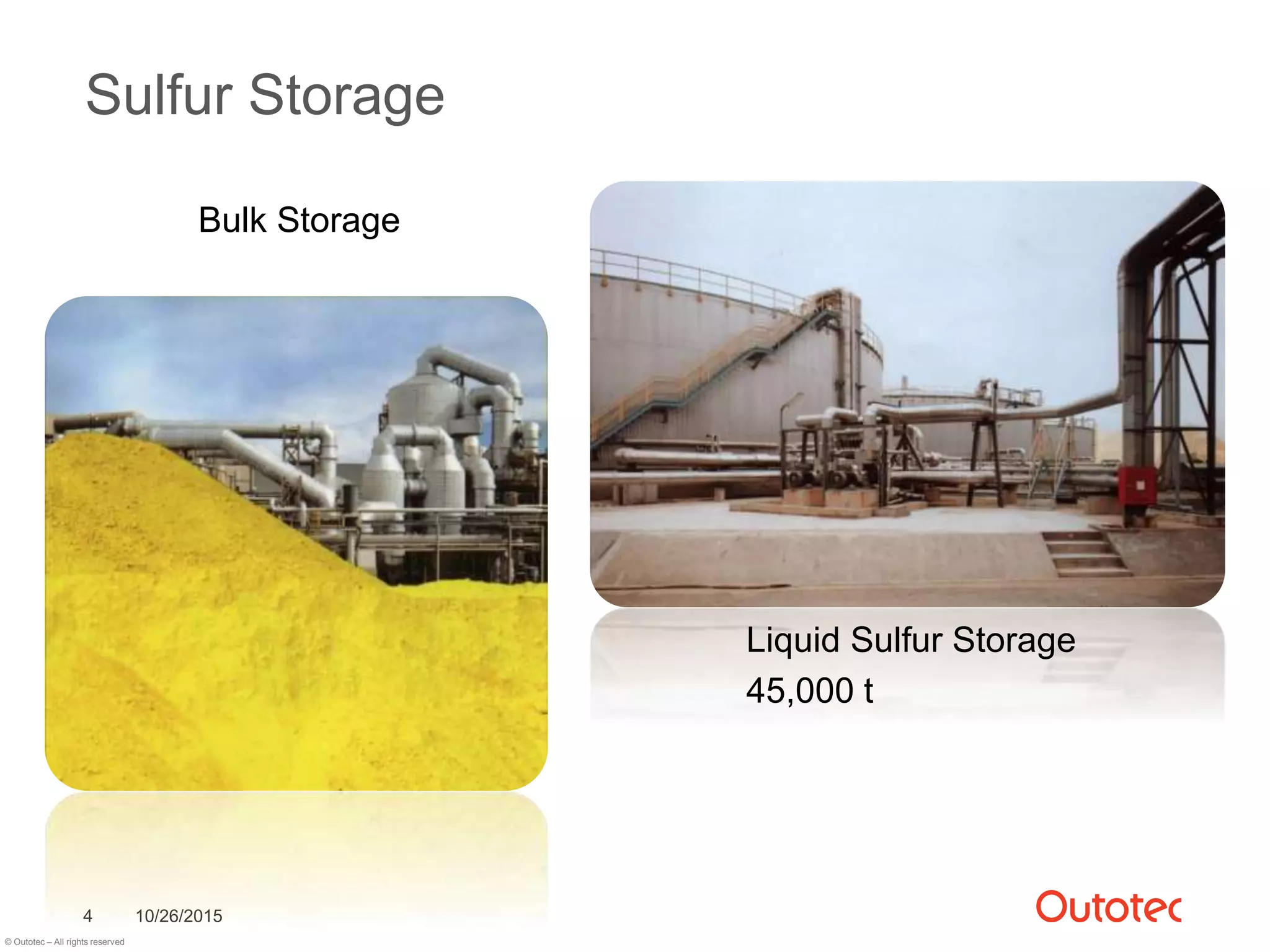 Sulfur Handling - Outotec - COBRAS 2015 | PPTX