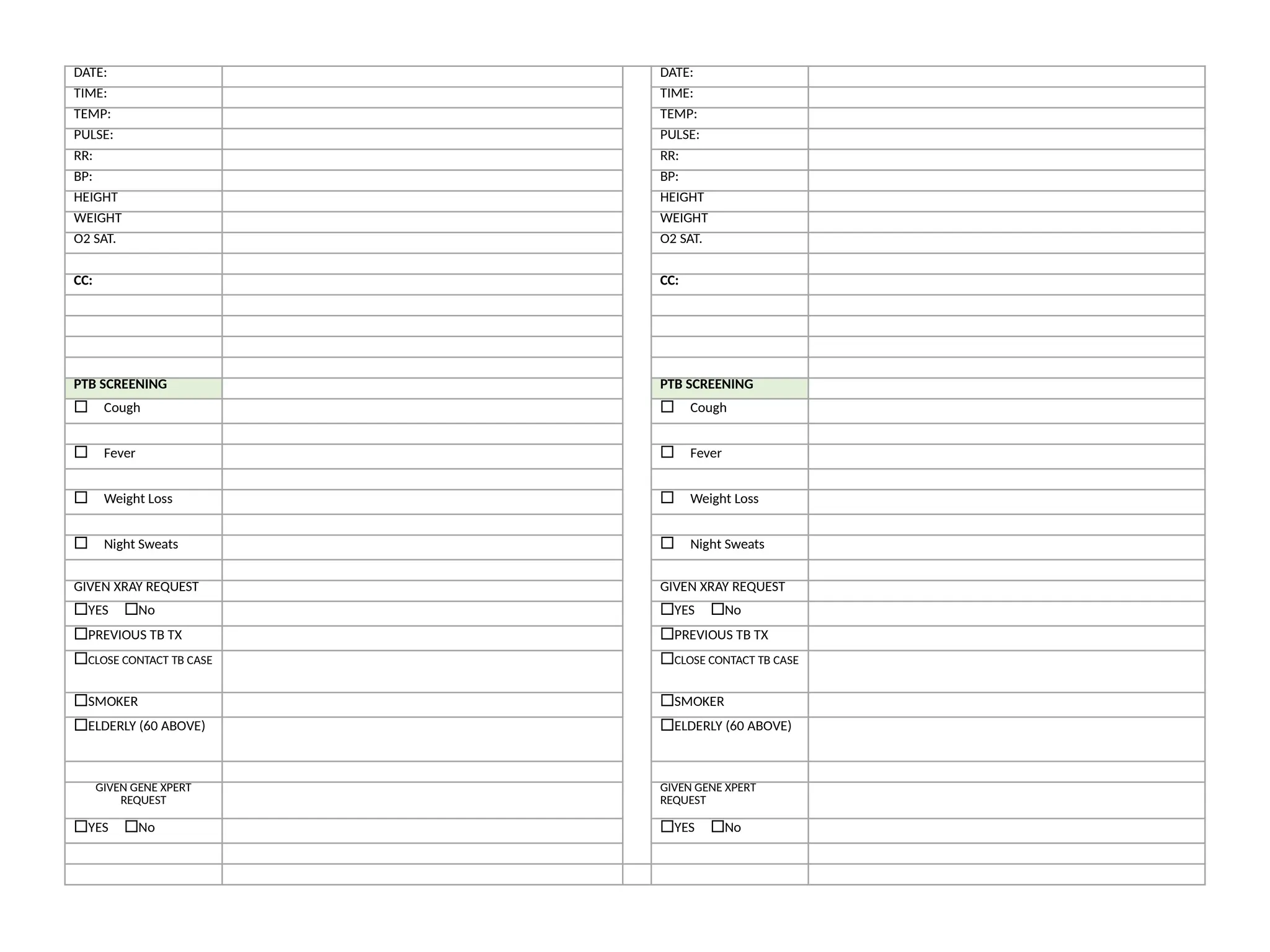 Out Patient Chart for infirmary settings.pptx