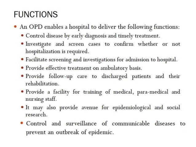Outpatient Department (OPD) | PPTX | Healthcare Industry | Industries