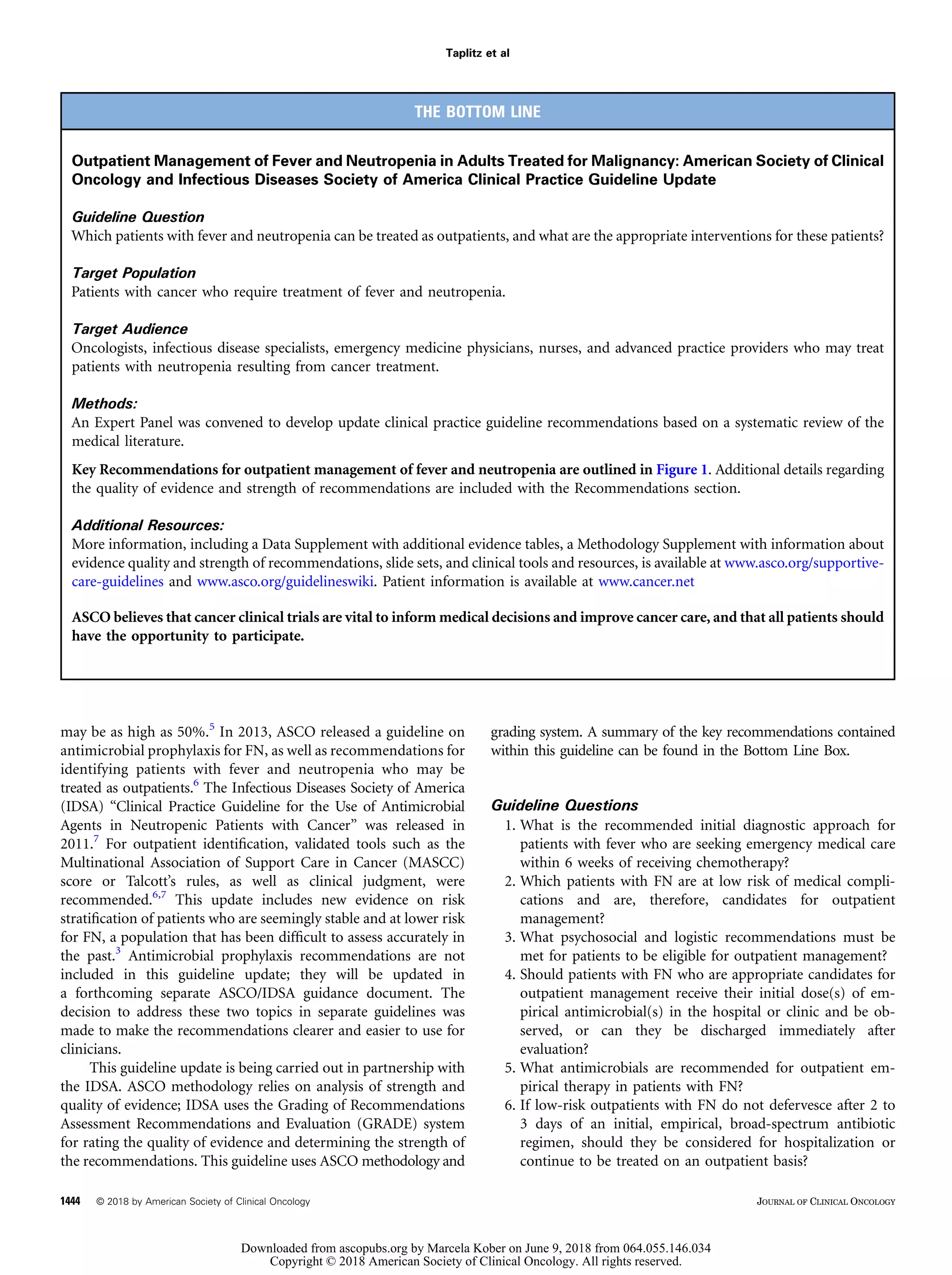 Outpatient management of fever and neutropenia in adults treated for ...
